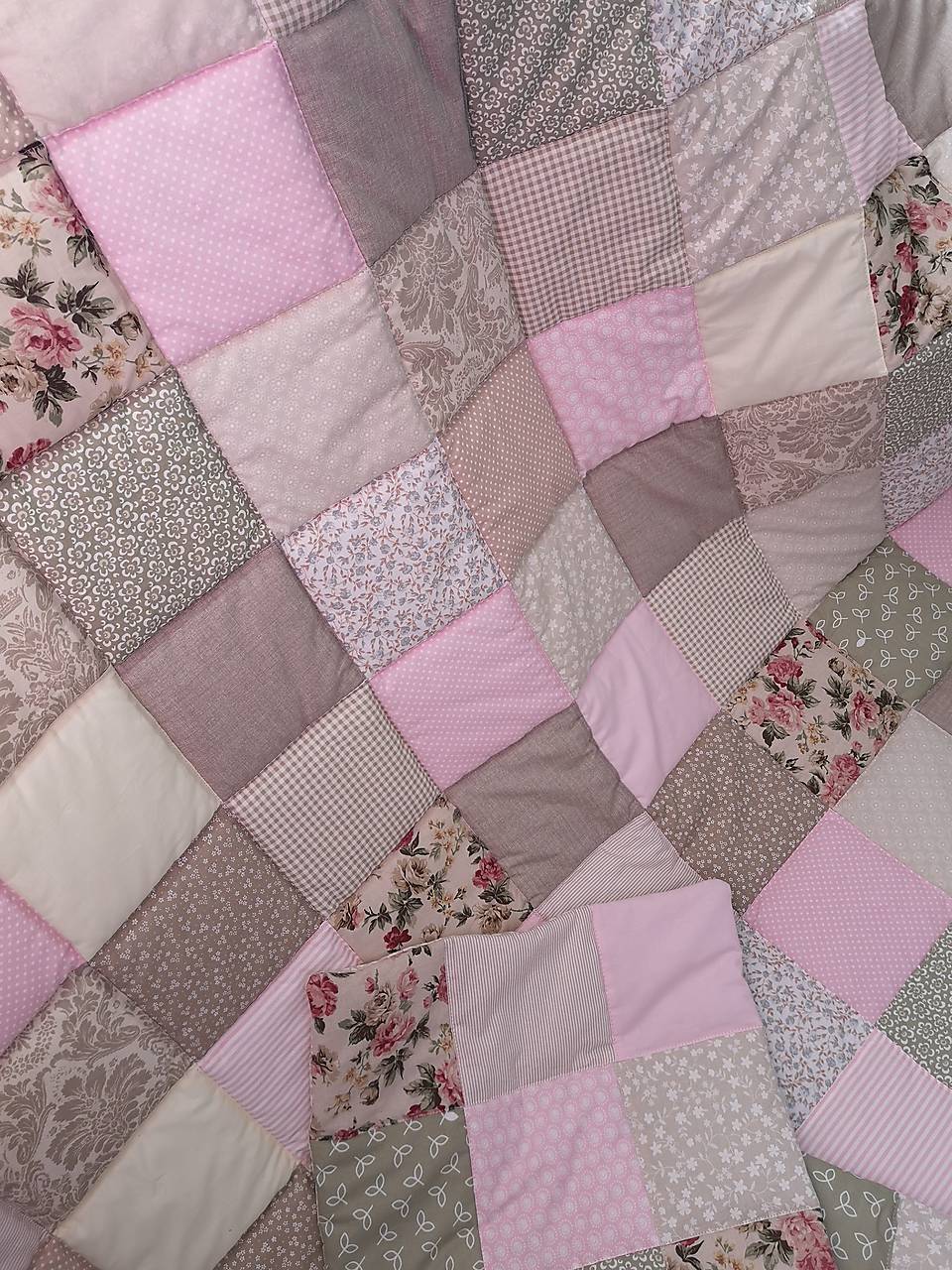 Patchwork deka - vintage rose and beige / Predajnicka - SAShE.sk