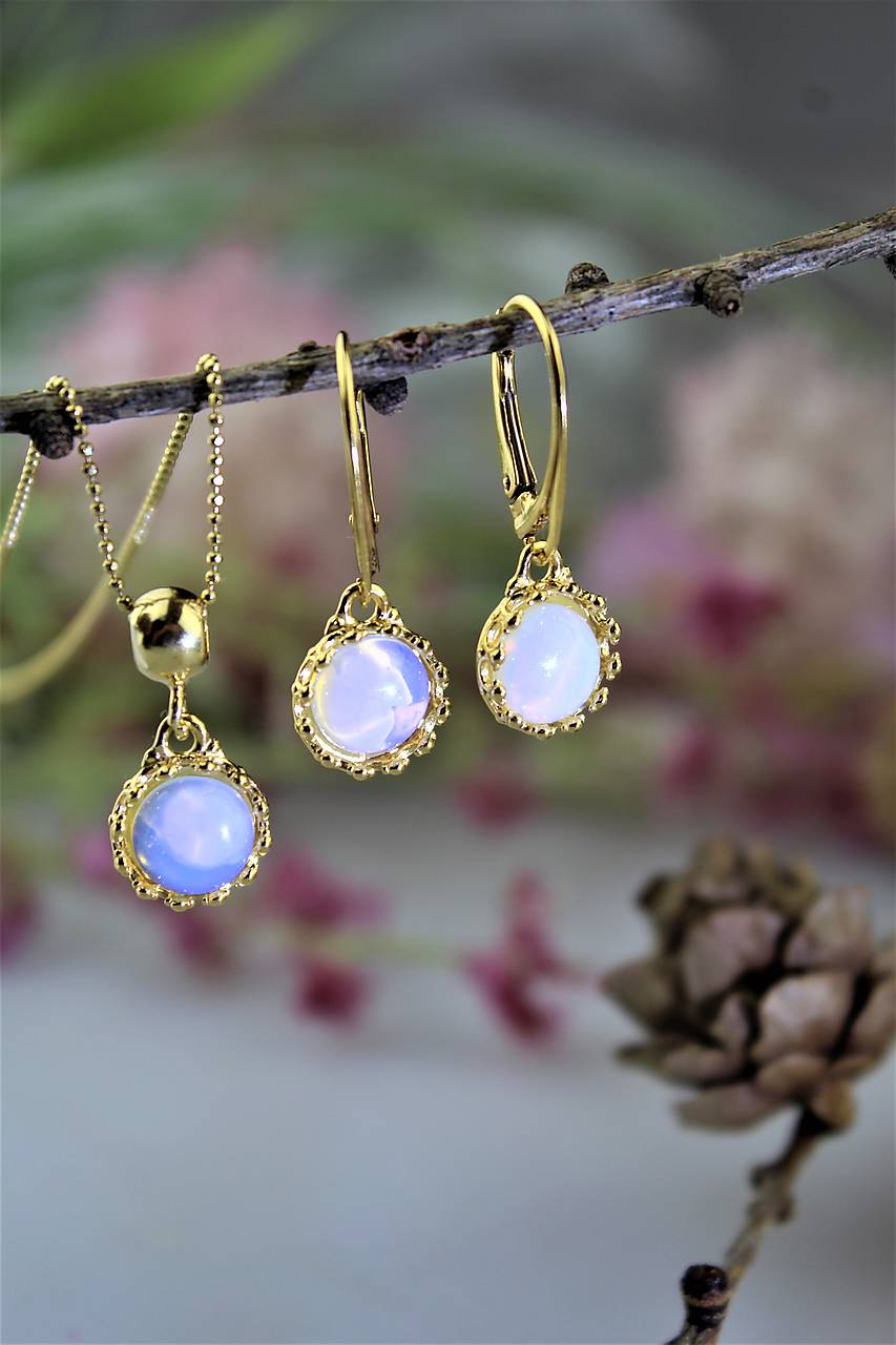 opál náušnice a prívesok v striebre - luxusný set / Sima-polodrahokamy ...