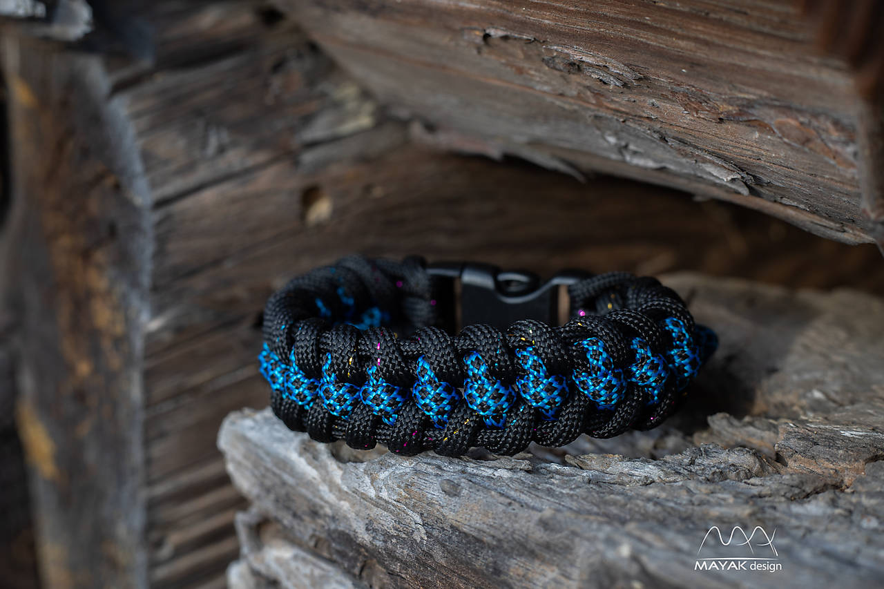 Unisex paracord náramok - dvojfarebný (Modrá) / MAYAKnaramky - SAShE.sk