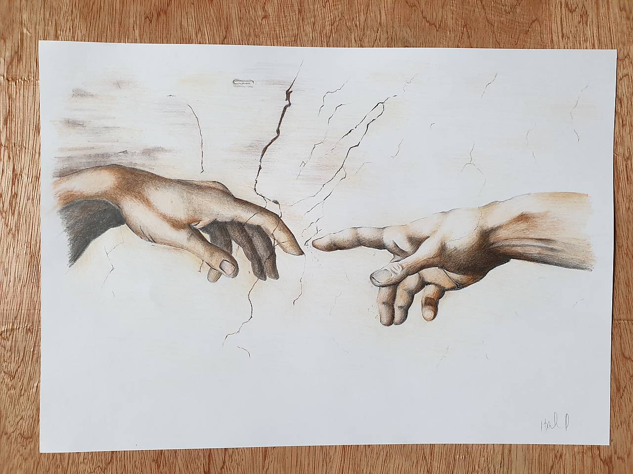 Kresba- Ruky alebo Stvorenie Adama / Lesaum - SAShE.sk