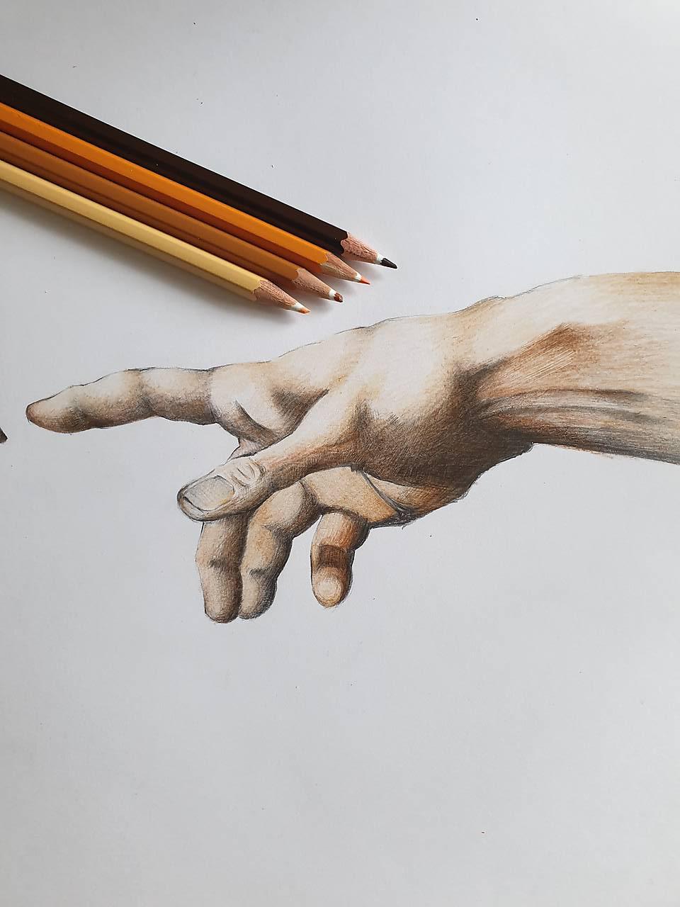 Kresba- Ruky alebo Stvorenie Adama / Lesaum - SAShE.sk