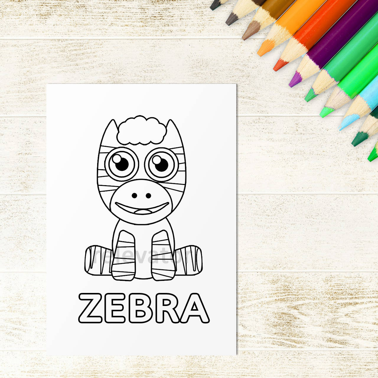 Omaľovánka roztomilé zverky (séria safari/džungľa) (zebra) / relevator ...