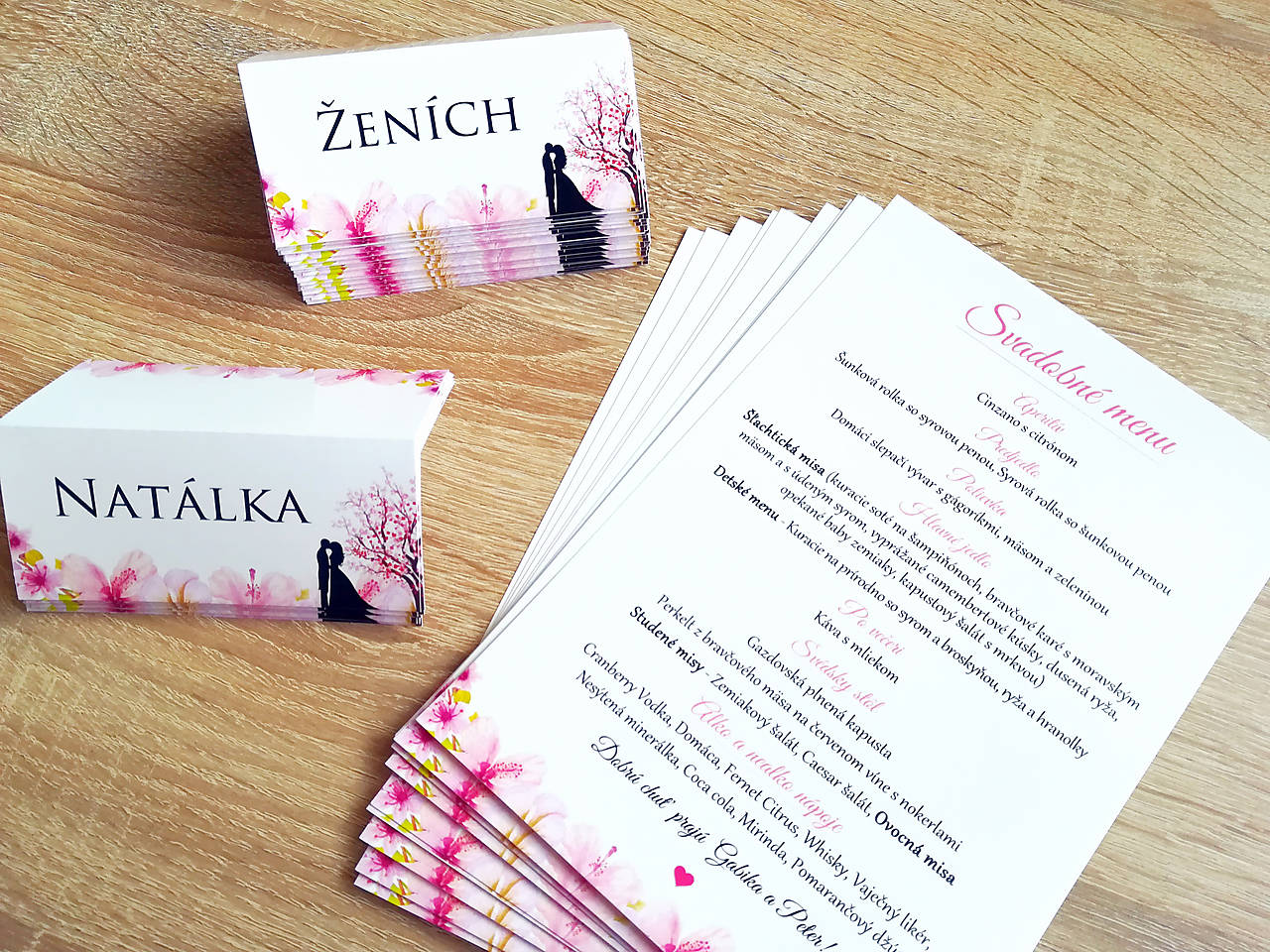 Svadobné menu, slávnostné menu ružové,príbeh lásky / JOYScreative ...