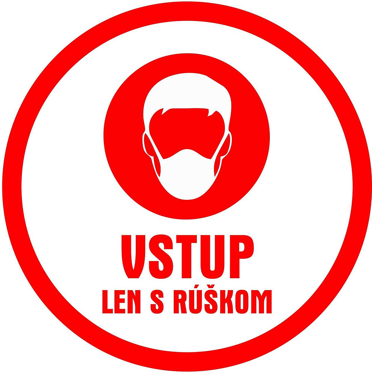 Samolepka vstup s rúškom 15cm / Zlataulicka - SAShE.sk