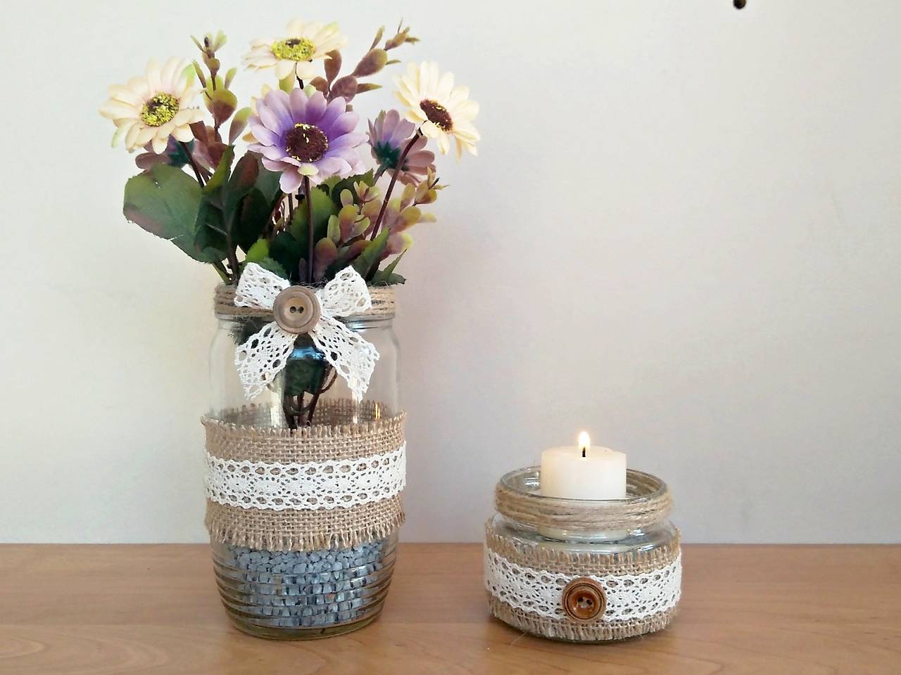 Vintage set - váza so svietnikom / rustikal.ela - SAShE.sk - Handmade ...