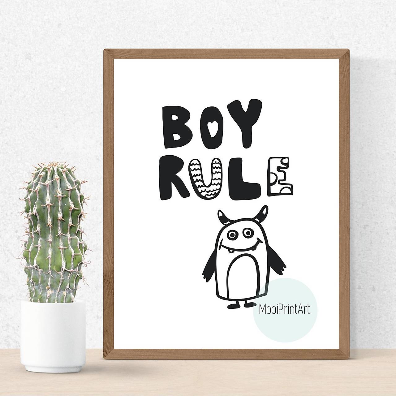 Art Print-detský Plagát-Nápis BOY RULE / MooiArt - SAShE.sk