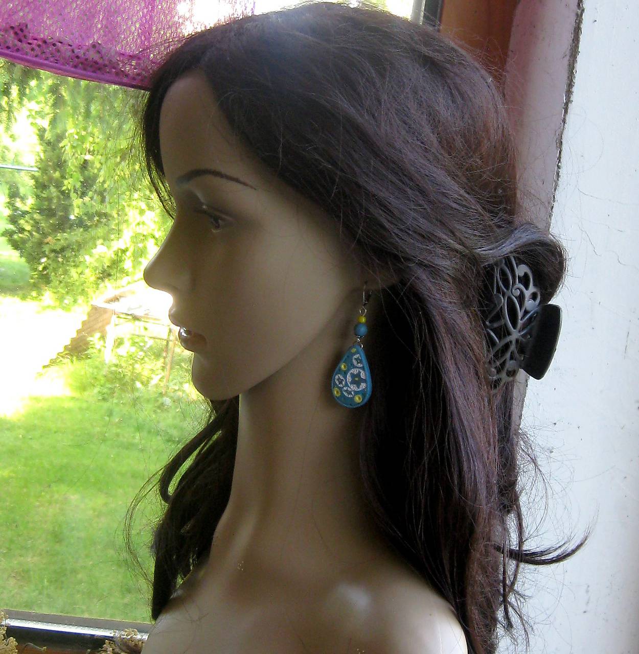 Modro žlté náušnice ORIGINAL, č. 3201 / TARRA - SAShE.sk