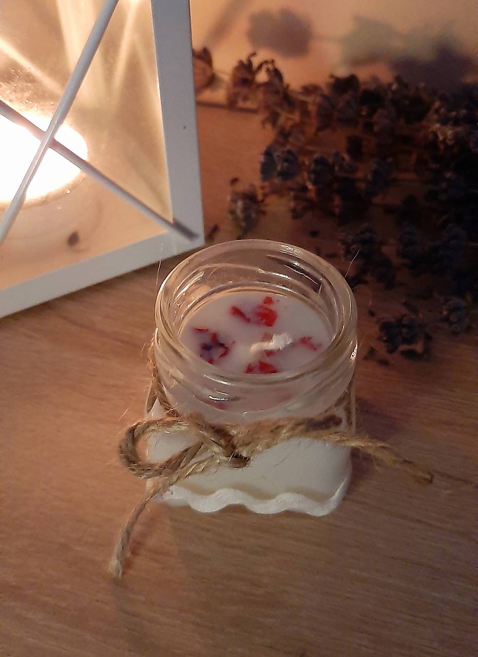 Sójová sviečka ,,čistý vánok v sklenenom svietniku (Sviečka malá ...