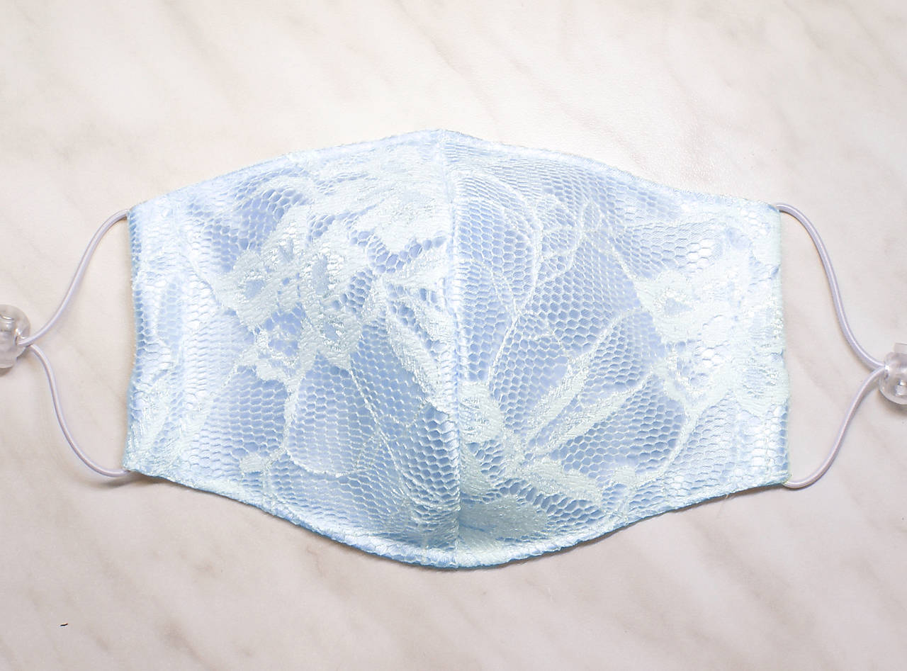 Saténova čipková rúška, spoločenské rúško, ochranná rúška, svadobné ...