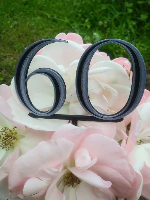 Zapich do torty - cisla strieborne (Cislo 60) / 3DSystem - SAShE.sk