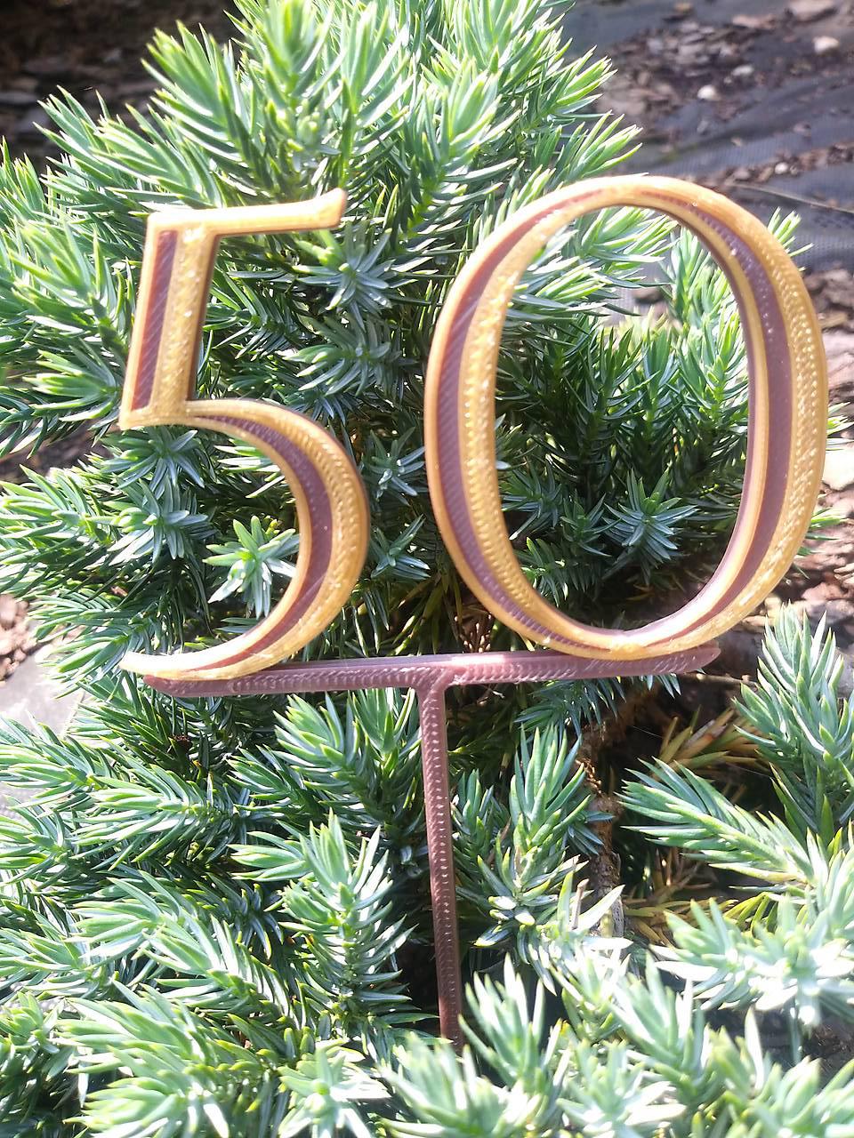 Zapich do torty - cisla zlate (Cislo 50) / 3DSystem - SAShE.sk