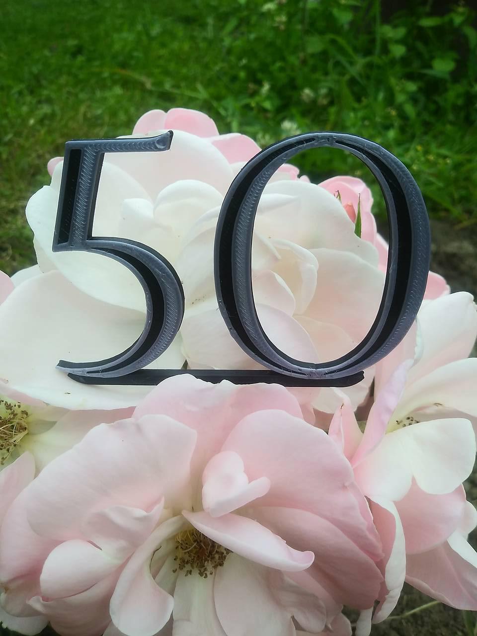 Zapich do torty - cisla strieborne (Cislo 50) / 3DSystem - SAShE.sk