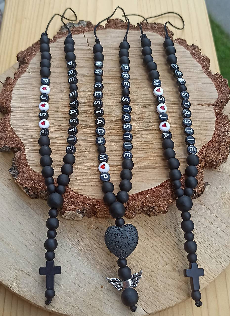 Prívesok alebo amulet do auta na želanie s textom menom alebo dátumom ...