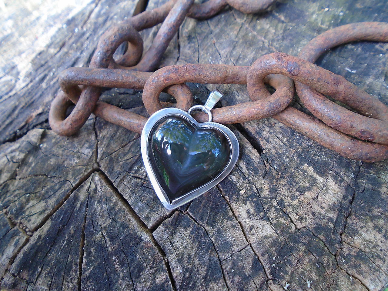 Strieborný prívesok Ag925 Dúhový obsidián | icus.sk
