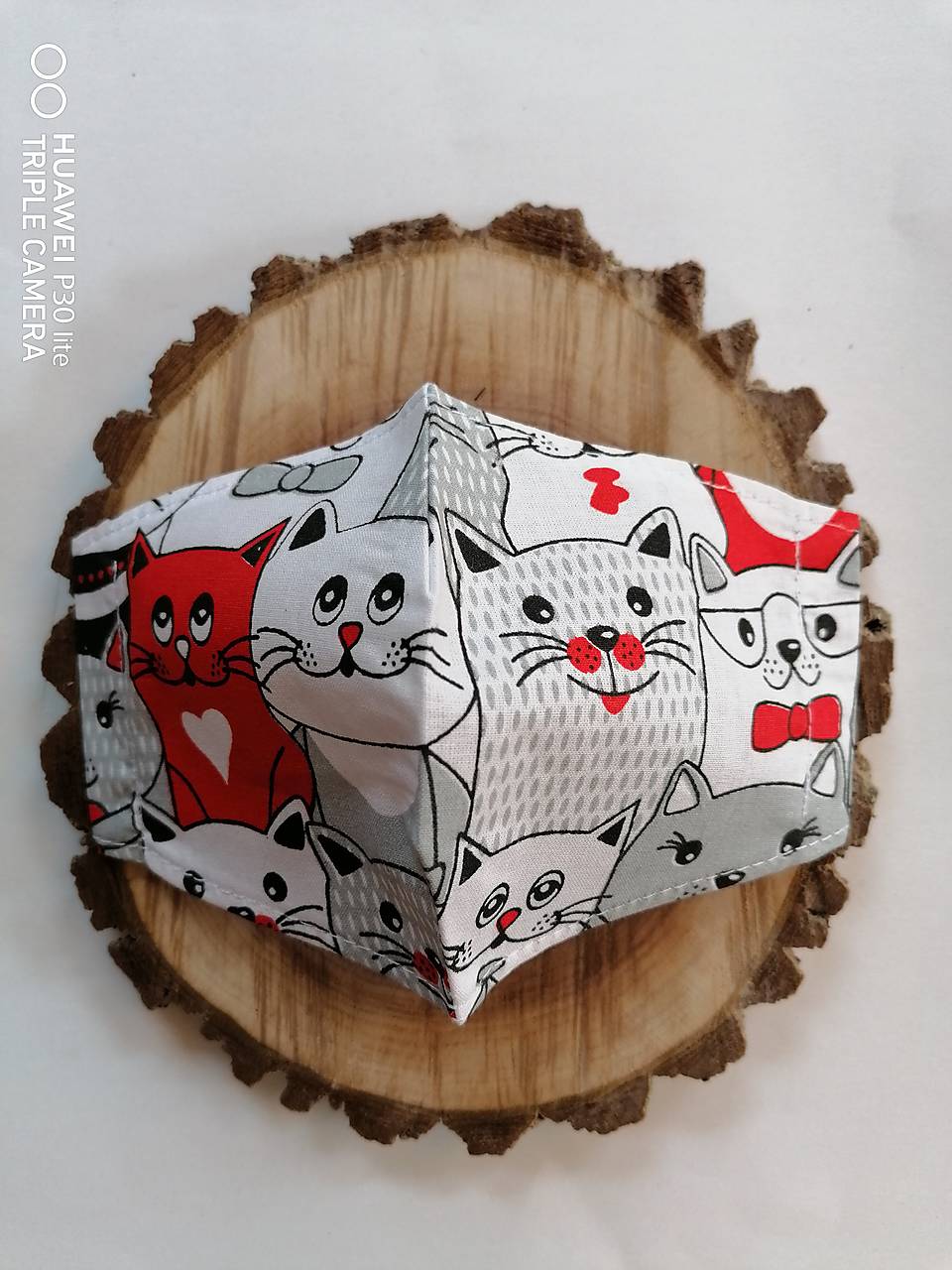 Tvarované rúška na tvár - veselé mačičky / erikak - SAShE.sk