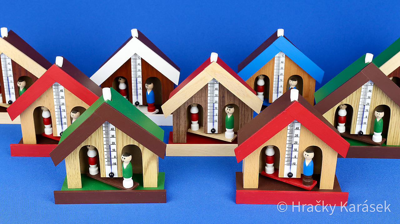 Domček na počasie - meteodomček s teplomerom / drevene.hracky - SAShE.sk