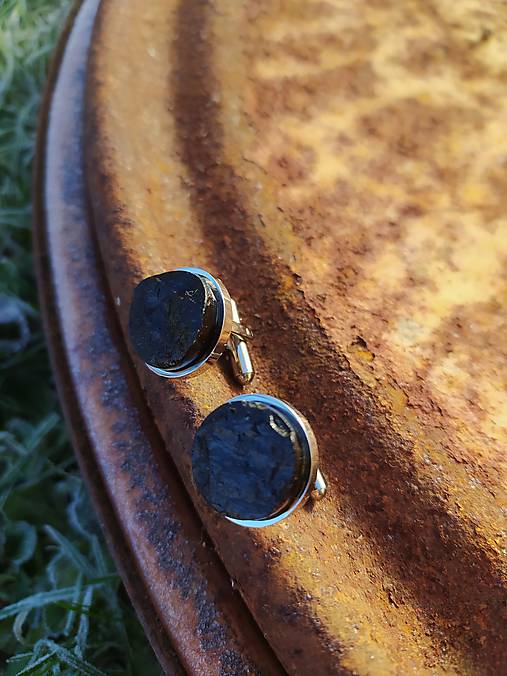 Manžetové gombíky z čierneho uhlia (chirurgická oceľ) / Dvatlacky ...