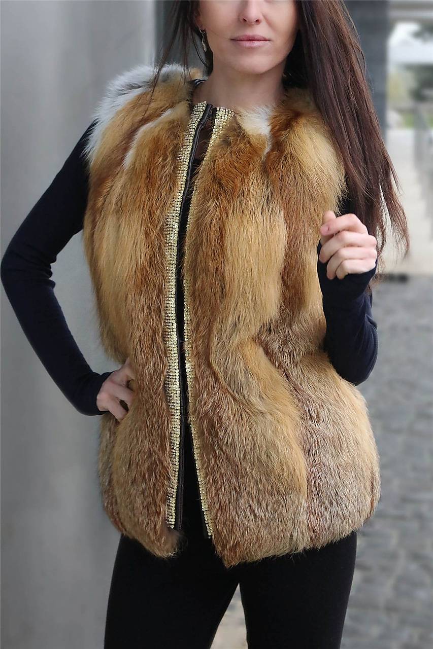 KOŽUŠINOVÁ VESTA-HNEDÁ / darissa - SAShE.sk