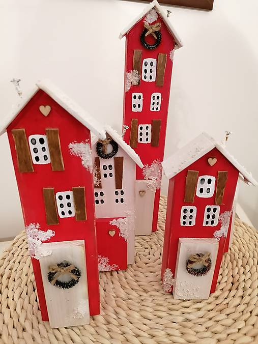 Drevene domceky-sada 4 / elhome - SAShE.sk