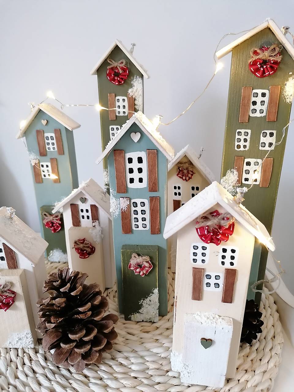 Drevene domceky-sada 3 / elhome - SAShE.sk - Handmade Dekorácie