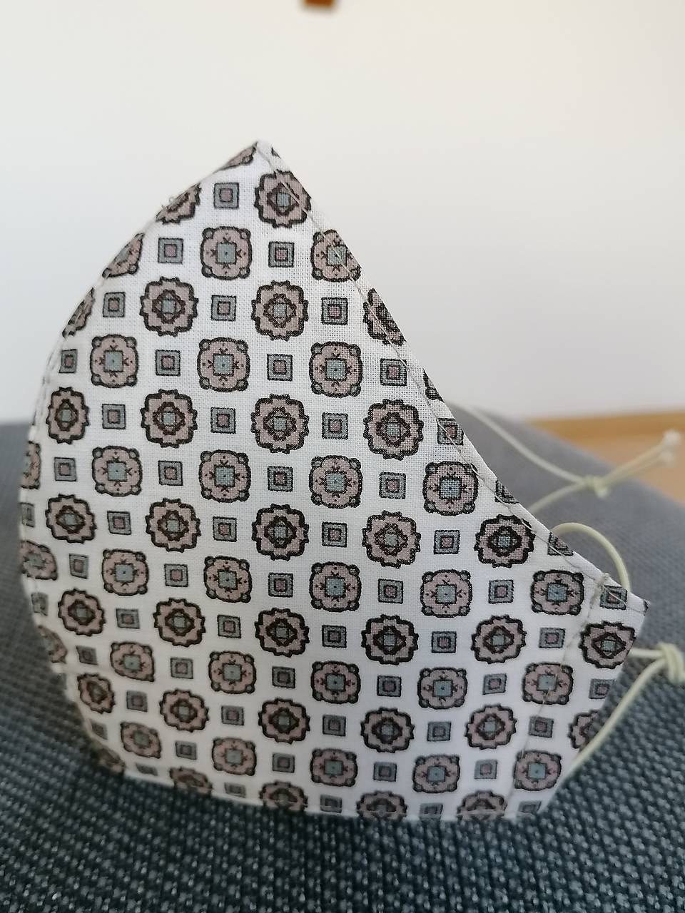 Tvarované rúška pre malé tváre (Piesková, drobný vzor) / hanDry - SAShE.sk