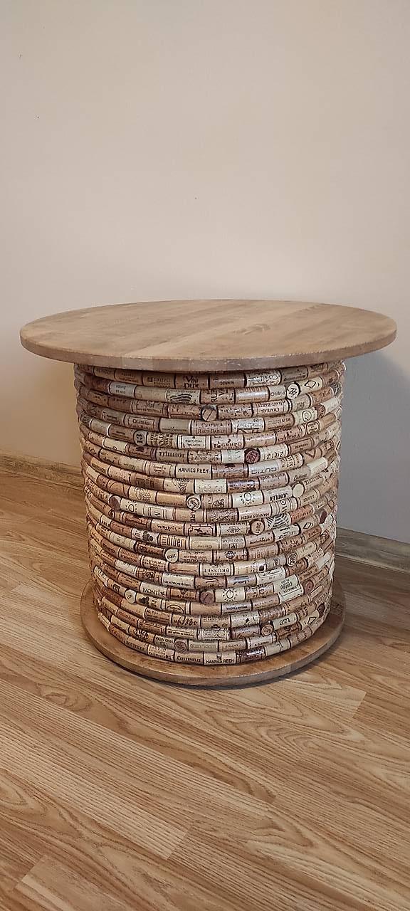 Korkový stolík Buk (Wine cork table beech) / GM - SAShE.sk