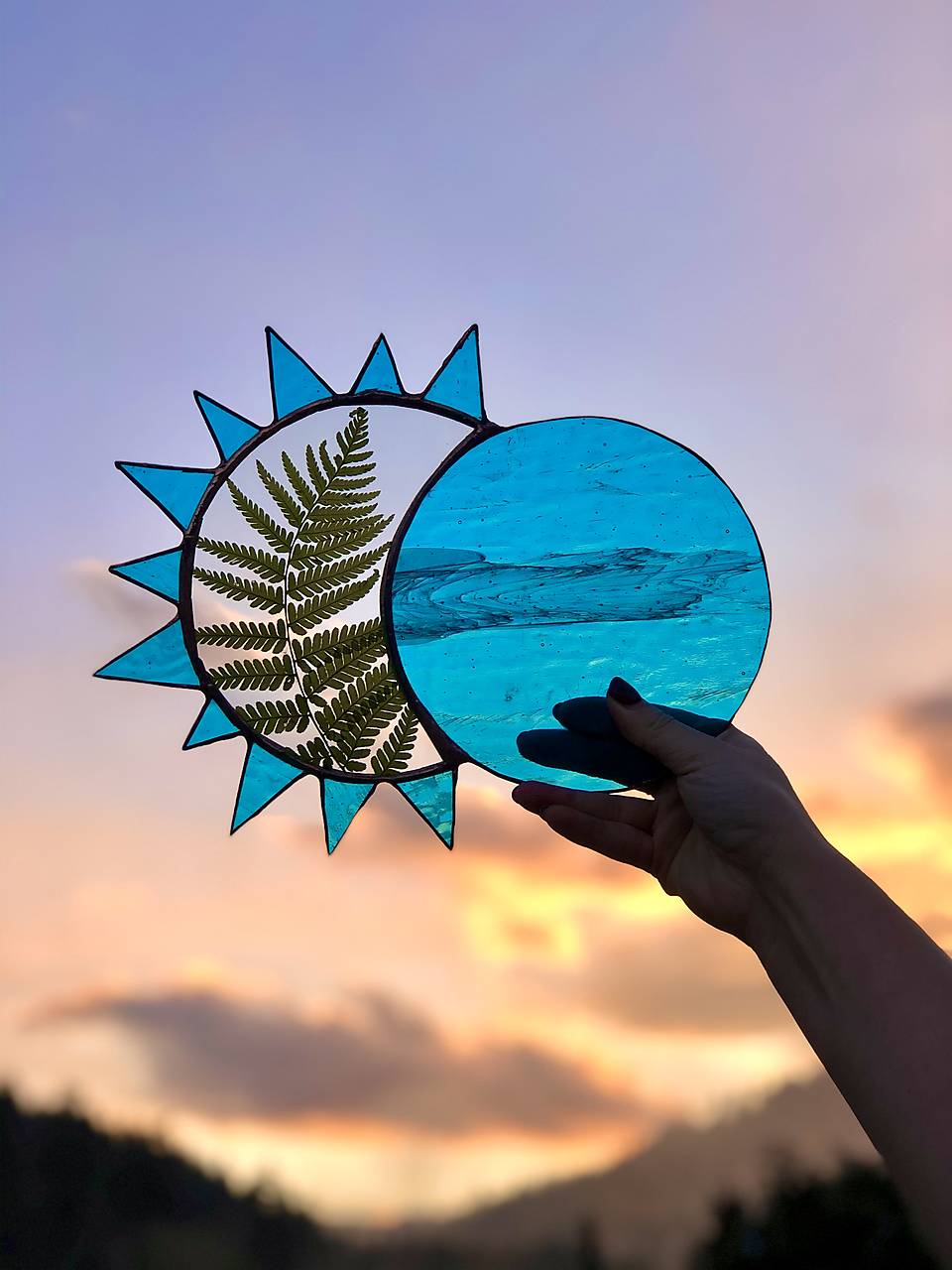 Lapač slnka s papradím / DSglassdesign - SAShE.sk