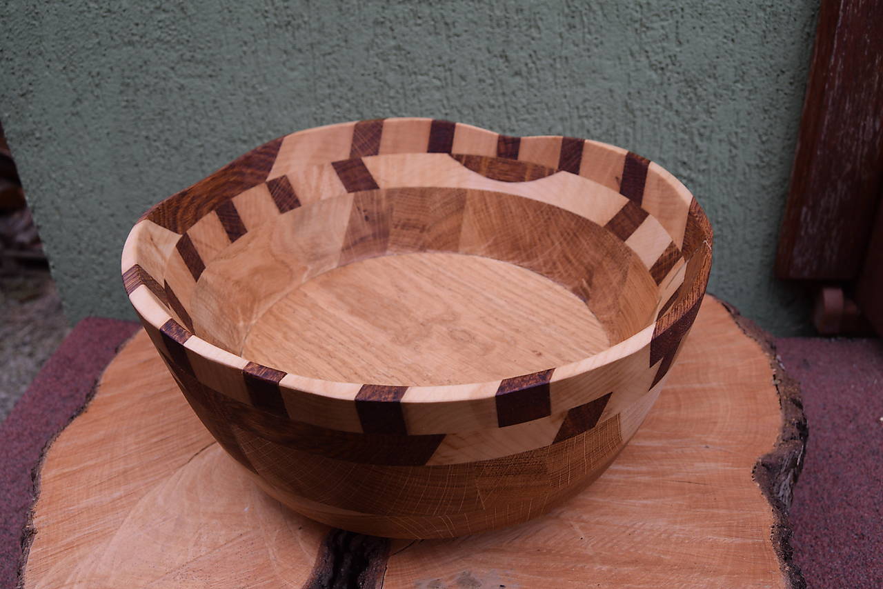 Masívna miska, segment 3 (dub, javor, mahagon) / drevodizajn - SAShE.sk