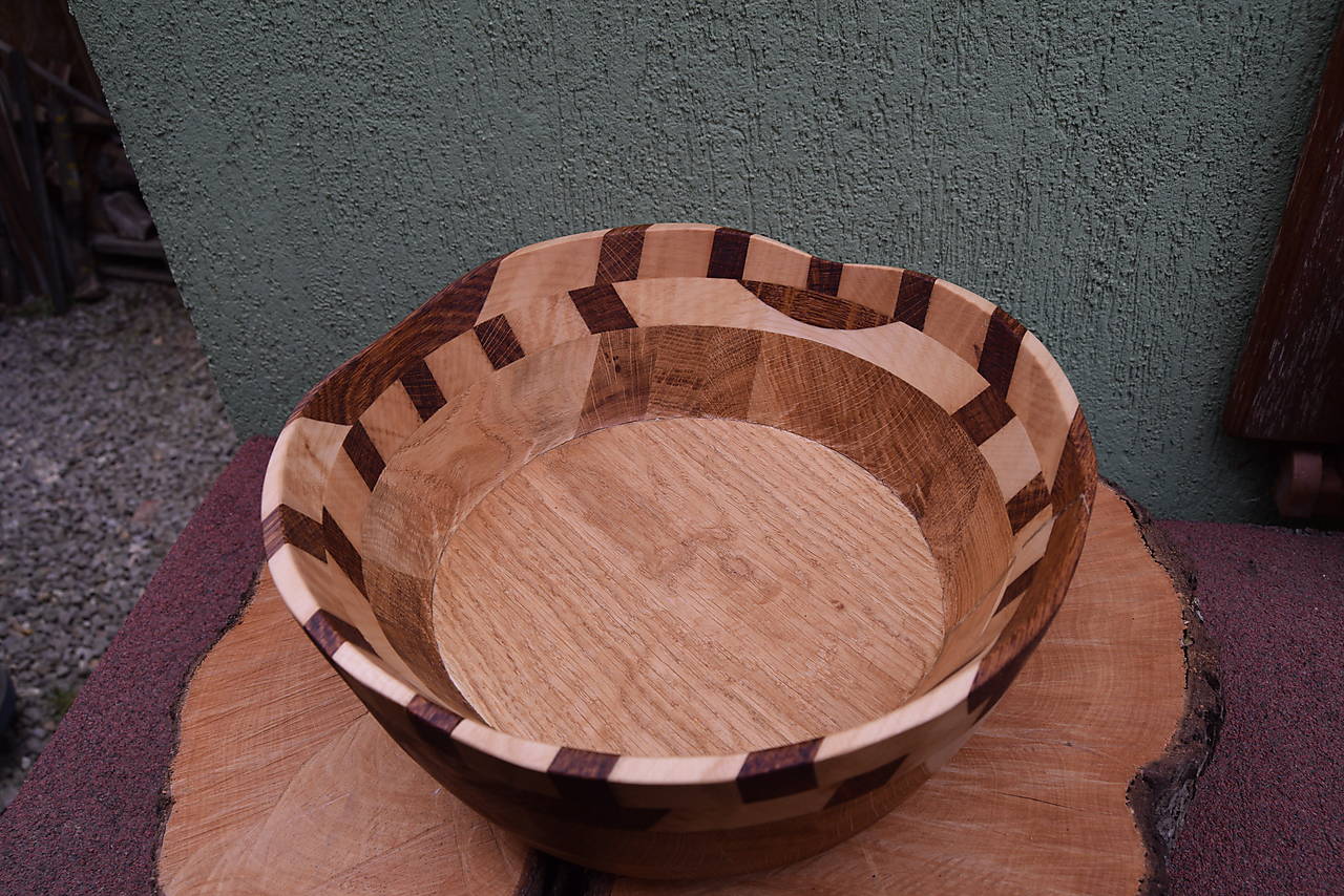 Masívna miska, segment 3 (dub, javor, mahagon) / drevodizajn - SAShE.sk