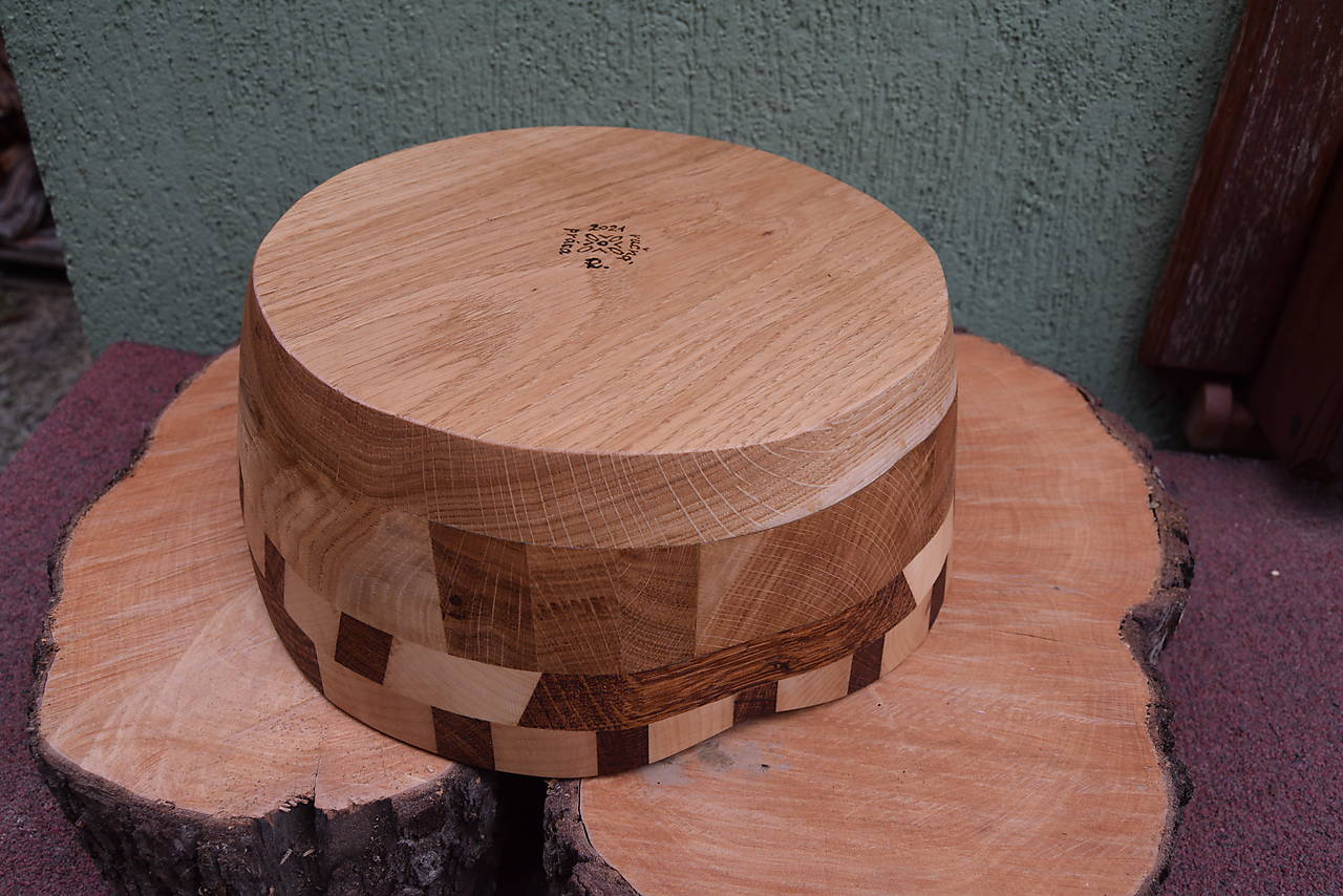 Masívna miska, segment 3 (dub, javor, mahagon) / drevodizajn - SAShE.sk