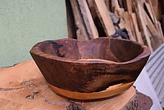 Masívna miska - orech, dub 1 / drevodizajn - SAShE.sk