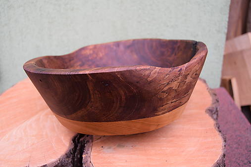 Masívna miska - orech, dub 1 / drevodizajn - SAShE.sk