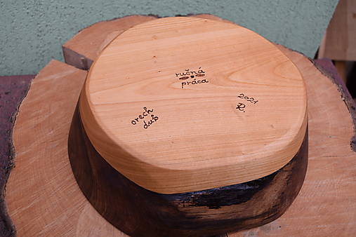 Masívna miska - orech, dub 1 / drevodizajn - SAShE.sk