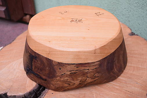 Masívna miska - orech, dub 1 / drevodizajn - SAShE.sk