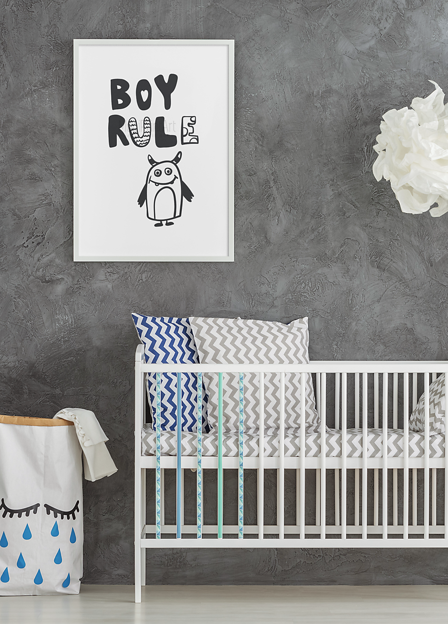 Art Print-detský Plagát-Nápis BOY RULE / MooiArt - SAShE.sk