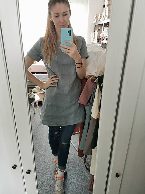 Predĺžený ľanový top VLHA / vtacatko.usilo - SAShE.sk