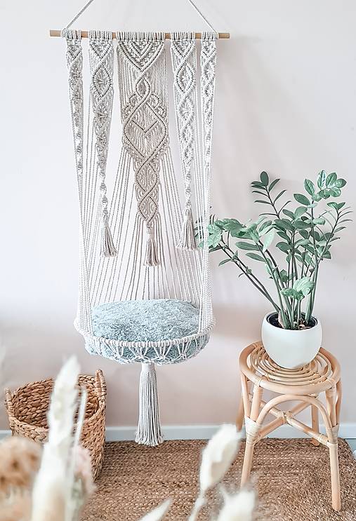 Macramé pelech pre mačky Kitty sand / NaMacrame - SAShE.sk