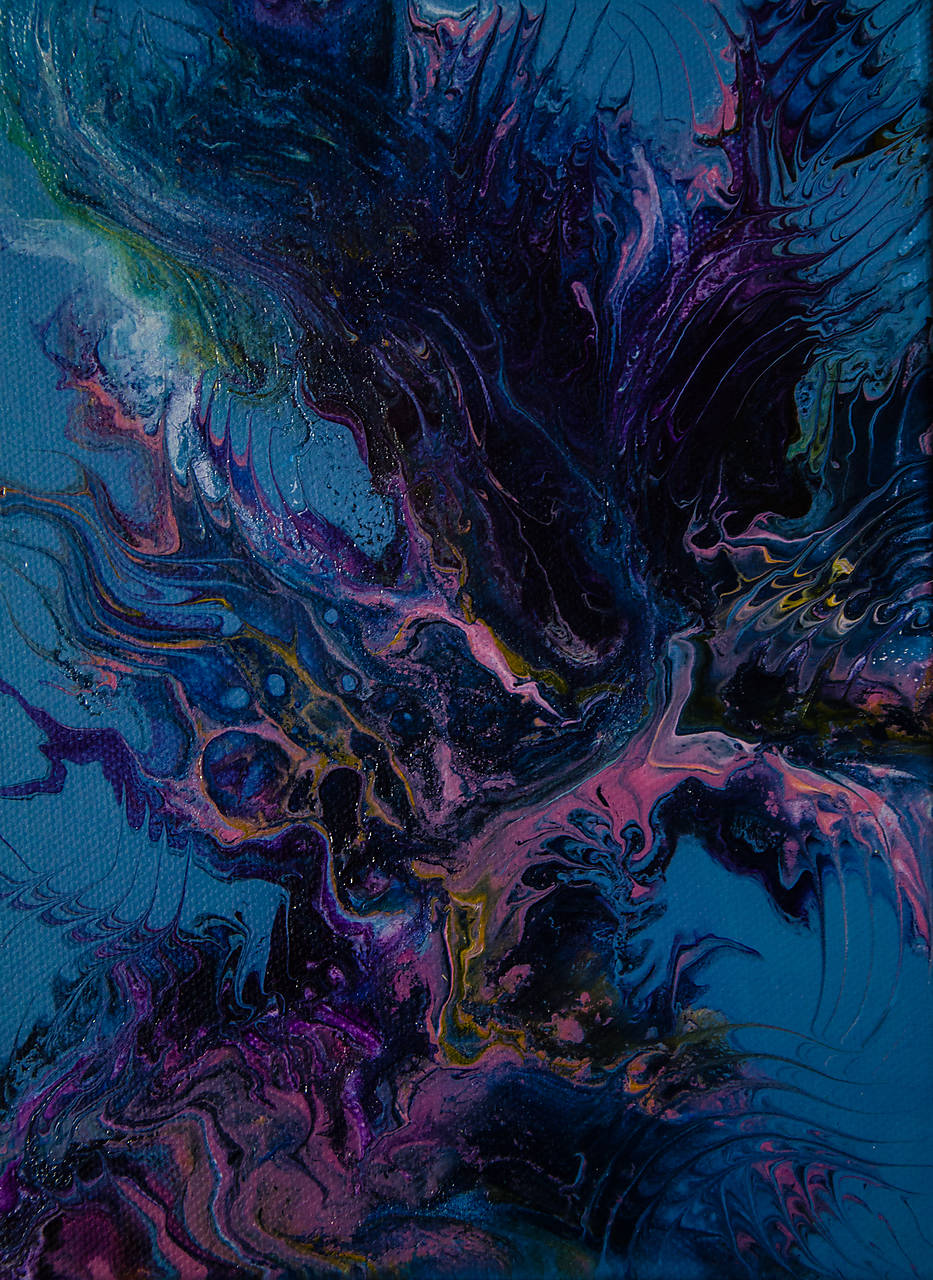 Ústranie - abstraktný obraz - acrylic pouring / maribelline.art - SAShE.sk