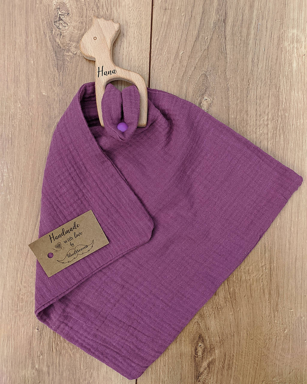 Hrýzatko + mušelín s vlastným menom / woodheaven - SAShE.sk