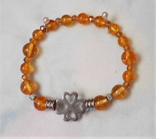 Citrín- náramky (Citrín, jantár, chirurgická oceľ) / studienka - SAShE.sk