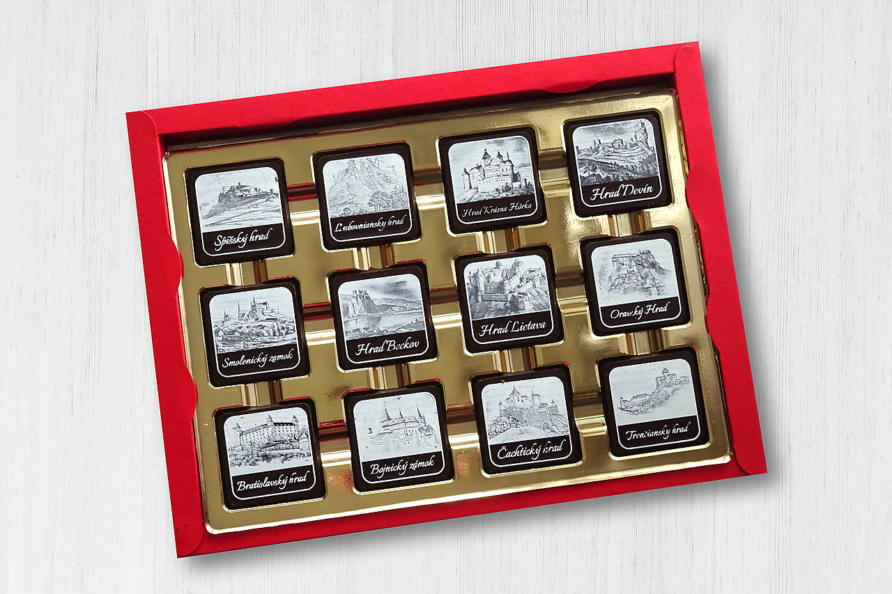 Čoko bonboniérka NAJKRAJŠIE SLOVENSKÉ HRADY A ZÁMKY / cokoloko - SAShE.sk