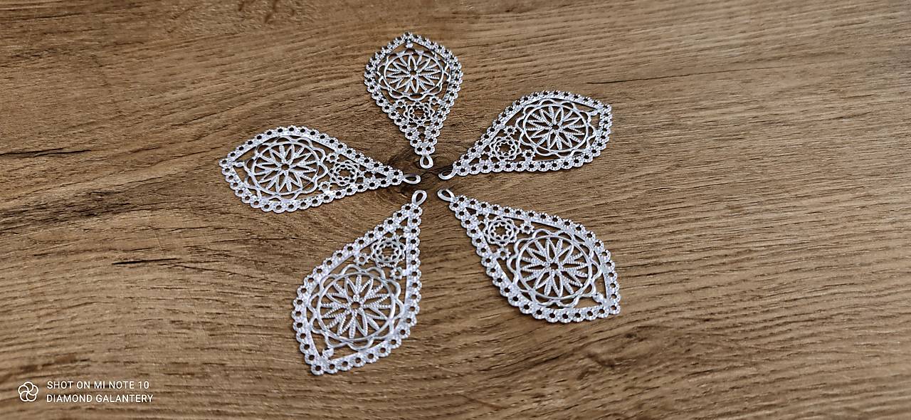 Filigrán - 78x 42 mm (Strieborná) / diamond_galantery - SAShE.sk
