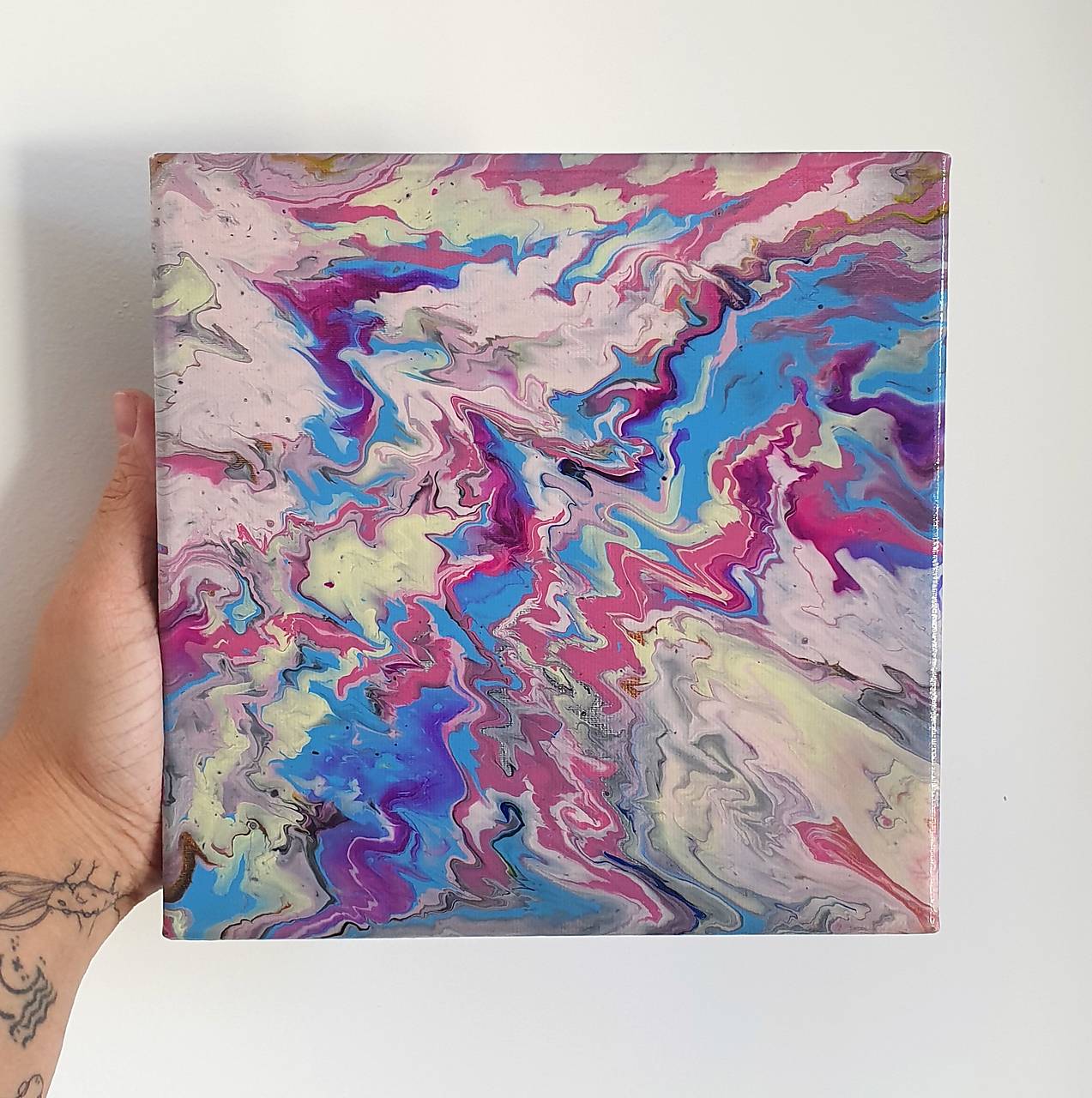 Cukrová poleva - abstraktný obraz - acrylic pouring / artbeta - SAShE.sk