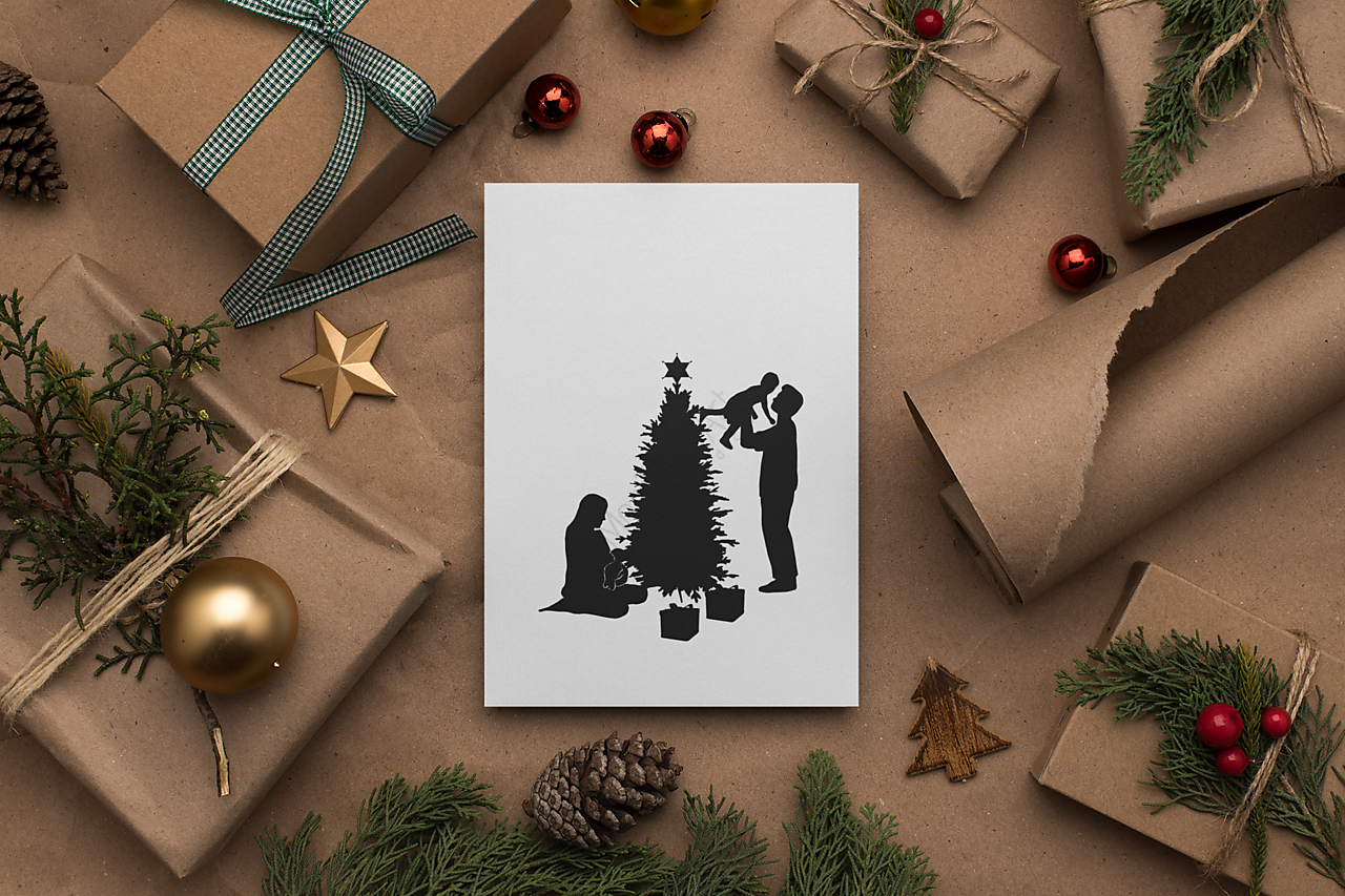 Plagát| Vianoce-rodina| silueta 4 / MooiArt - SAShE.sk
