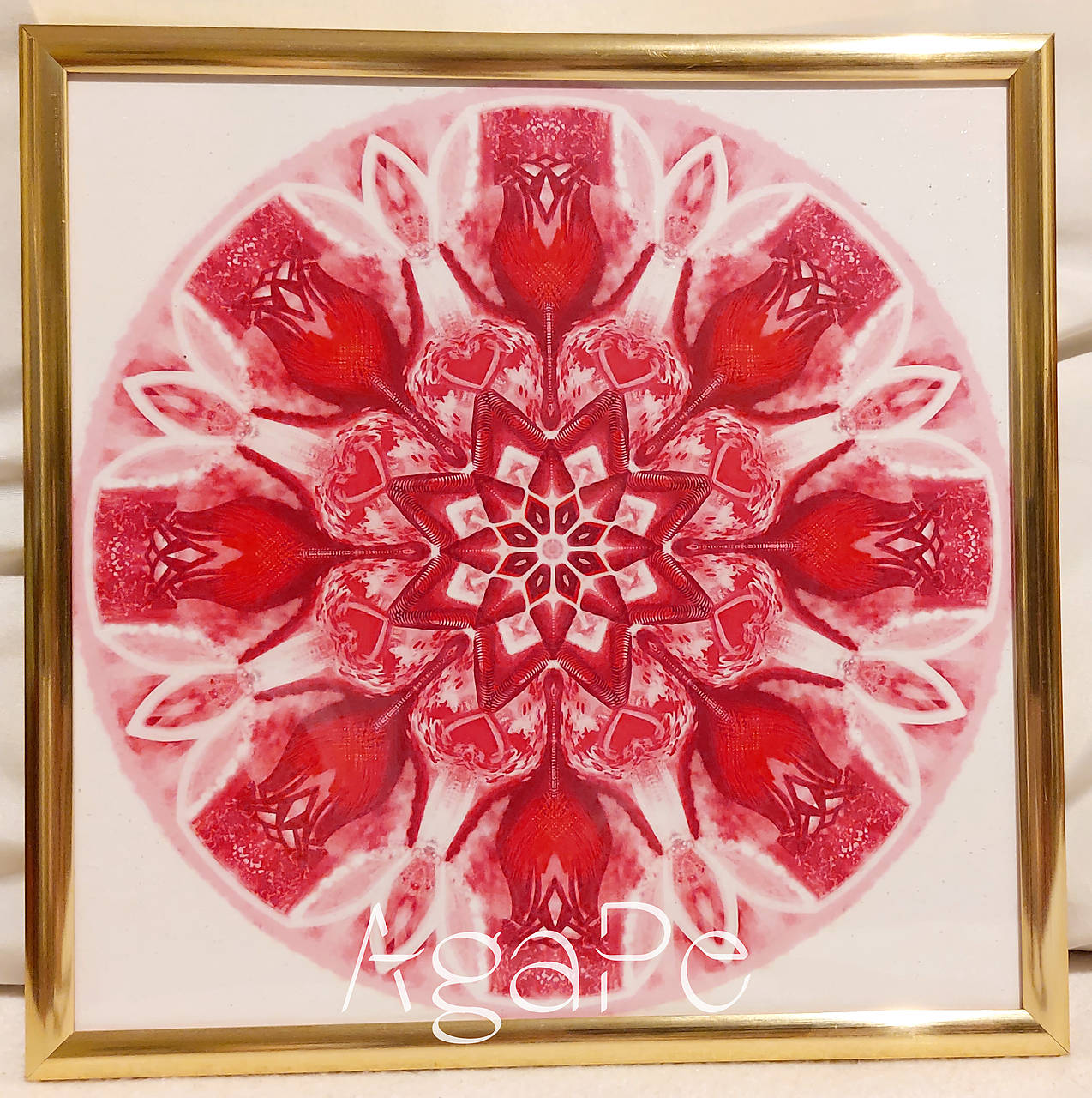 Mandala / Harmonizačný obraz, 30x30 cm, Kvet srdca (50x50 cm tlač bez ...