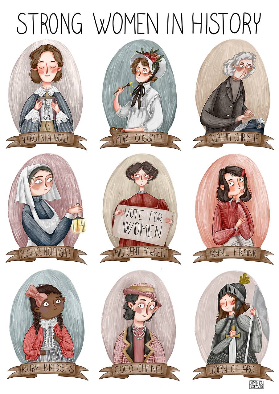 Strong Women In History II - print / DominikaFarkasDraws - SAShE.sk