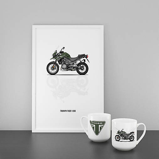 Poster / plagát motorka Triumph Tiger 1200 (30x40cm + rám (biely ...