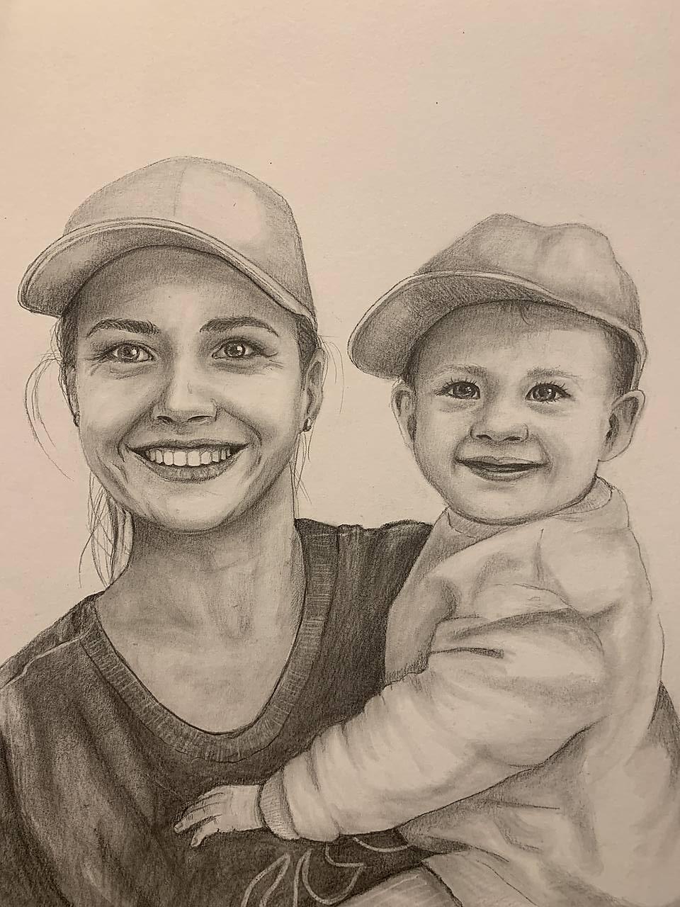 Kresba portrétov (Veľkosť A3 (29,7x42cm)-3 objekty) / Gk_artwork - SAShE.sk