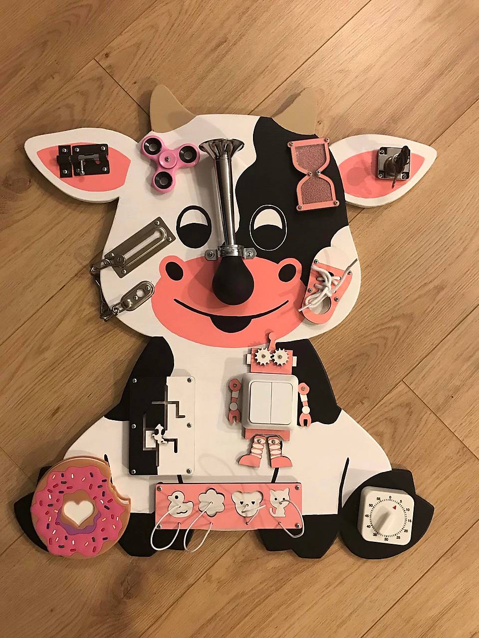 Manipulacna doska activity board pre deti KRAVICKA / ActivityBoards ...