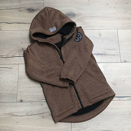 Detská softshell bunda smiley - basic brown melír / MoonriseFashion ...